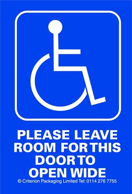 Sticker for Blue Badge Holder - PLEASE LEAVE ROOM (Sticky Back) | eBay UK
