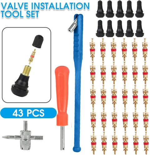 43pcs Set Valve Stem Puller Tool Installer Car Tire Plug Remover Core ...