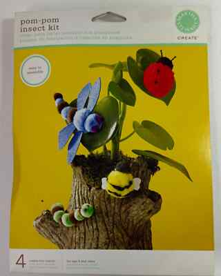 Pom Pom Insect Kit Martha Stewart Create Ladybug Bee Caterpillar | eBay