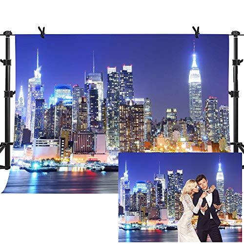 New York City Backdrop Manhattan Night Scene Skyscraper Urban Light ...