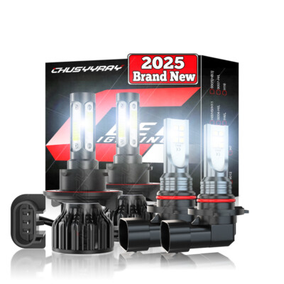 4X H13 9005 LED Headlight Fog Light Bulb For Mitsubishi Raider 2006 ...