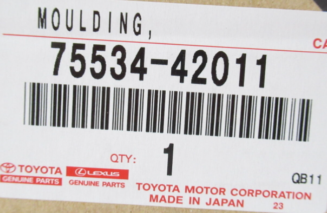 Toyota Genuine OEM 75534-42011 Left Front Windshield Reveal Molding ...