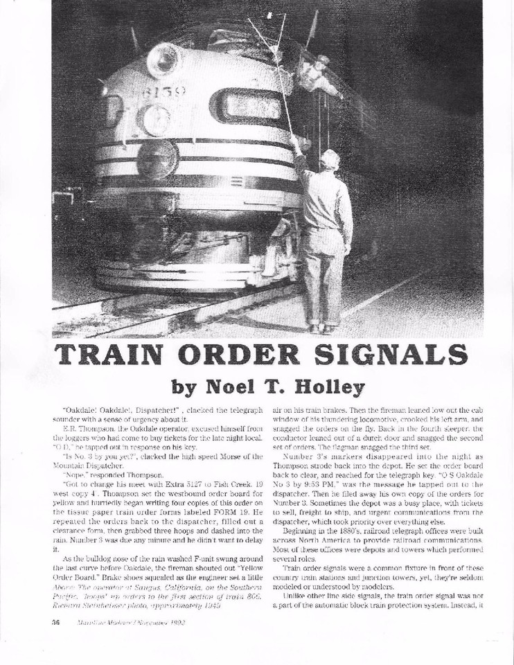 HO Scale Train Order Signal Hoop Pole Kit (LED/Lamp sold separately ...