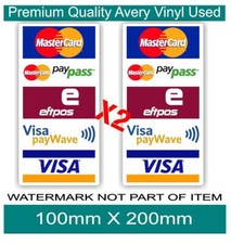 We Accept EFTPOS VISA MasterCard Vinyl Sign Decals X 2 Stickers for ...