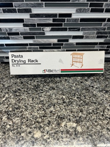 VillaWare Pasta Drying Rack #515 -12 Ft of Hanging Space, Natural Wood ...