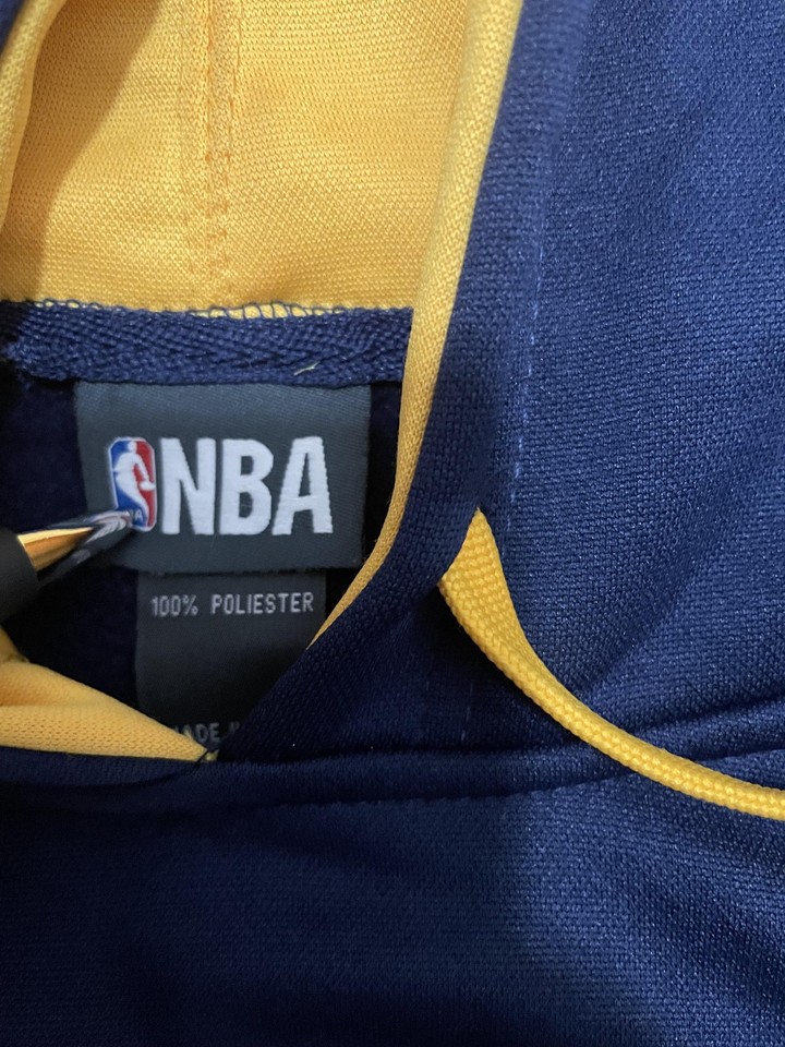 Indiana Pacers Hoodie Pullover Mens Navy Yellow NBA Basketball Big Logo ...