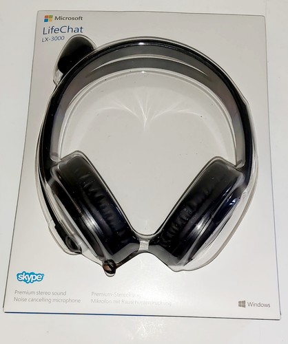 MICROSOFT LIFE CHAT LX-3000 HEADPHONES - NOISE CANCELLING - NEW IN BOX ...