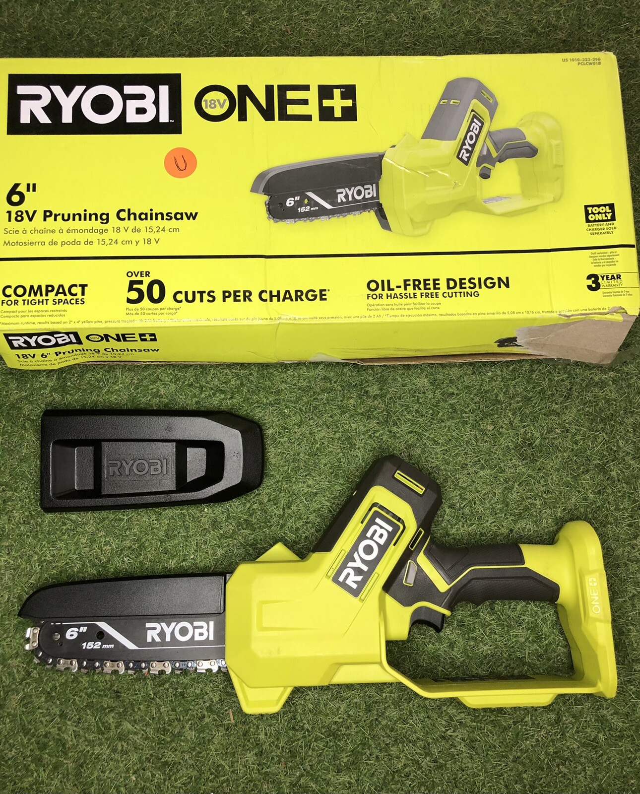 RYOBI 18V ONE 6" PRUNING CHAINSAW W/ BATTERY (MODEL PCLCW01B ...