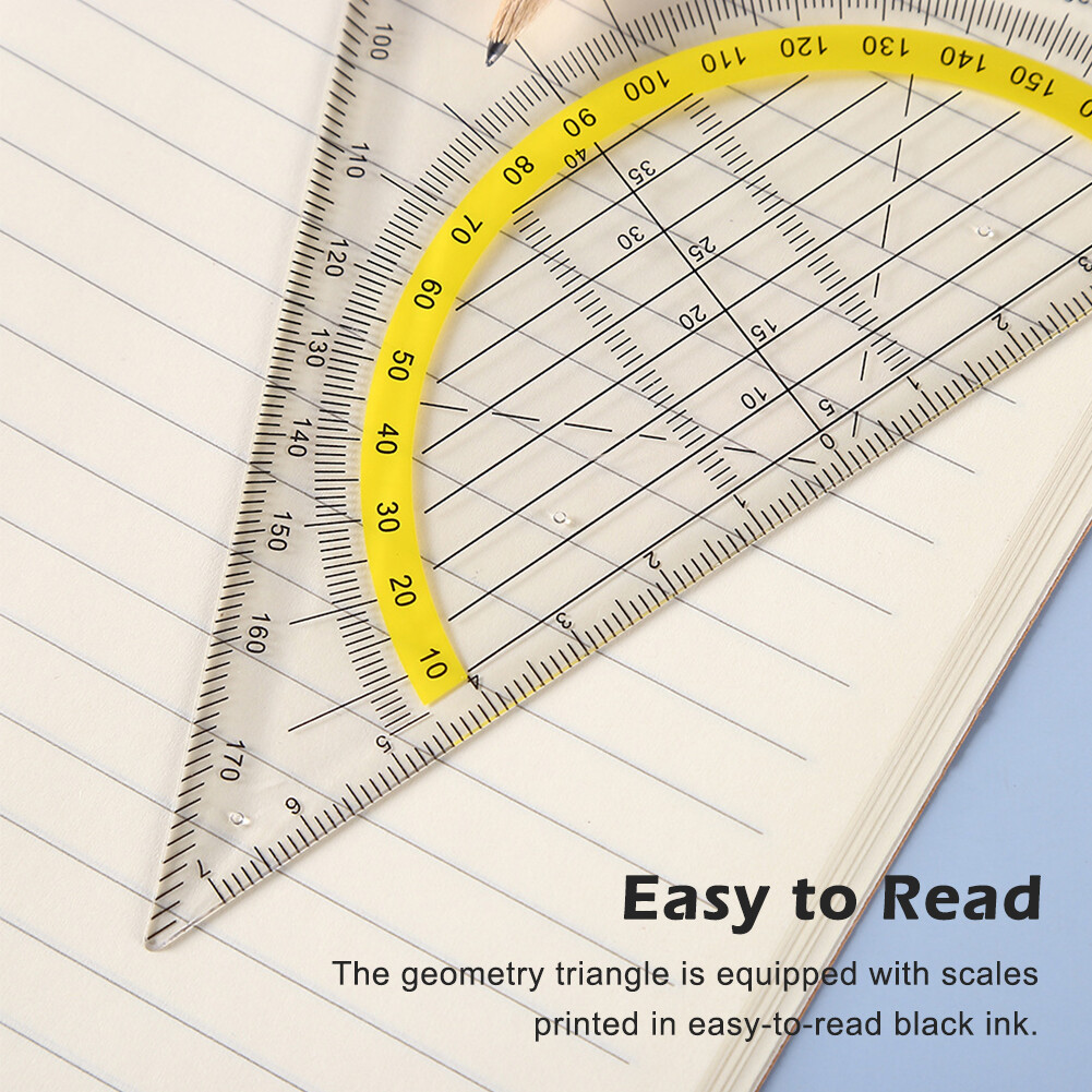 3pcs Parabola Math Geometry Tools For School Ruler Set Office Clear ...