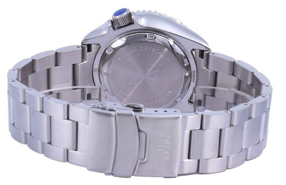 Ratio Diver Sports Automatic Black Dial Silver Case RTA100 Men's Watch ...