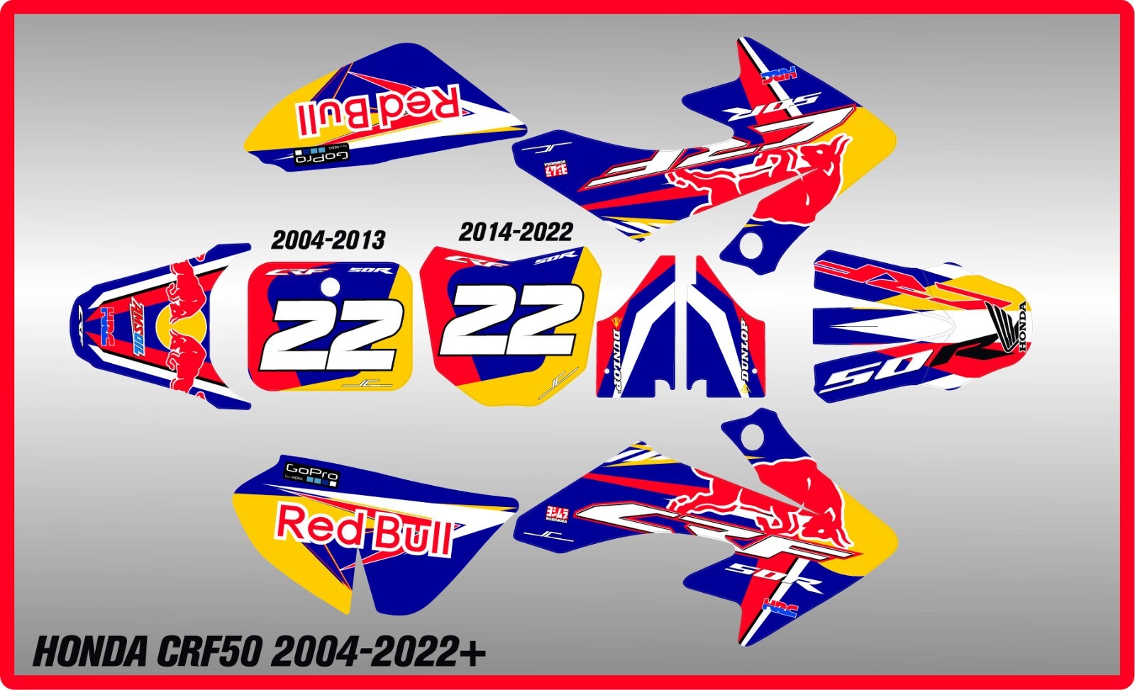 HONDA CRF50 GRAPHICS KIT DECALS THICK AND HIGH GLOSS...... | eBay