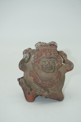 Vintage Aztec Mayan Mexican Folk Art Pottery Clay Figural Warrior Pot ...