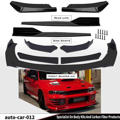 Glossy Black Front Bumper Lip Splitter Lower Spoiler Body Kit For ...