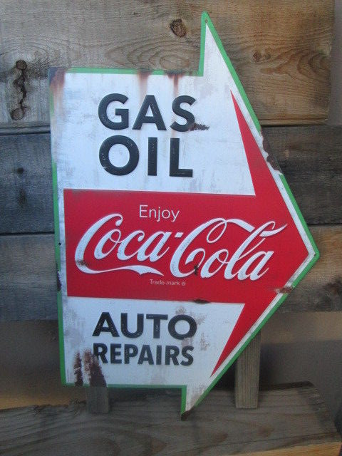 COCA COLA GAS OIL AUTO Repairs METAL COOL Extra Large 24 x 14 3/4 Soda ...