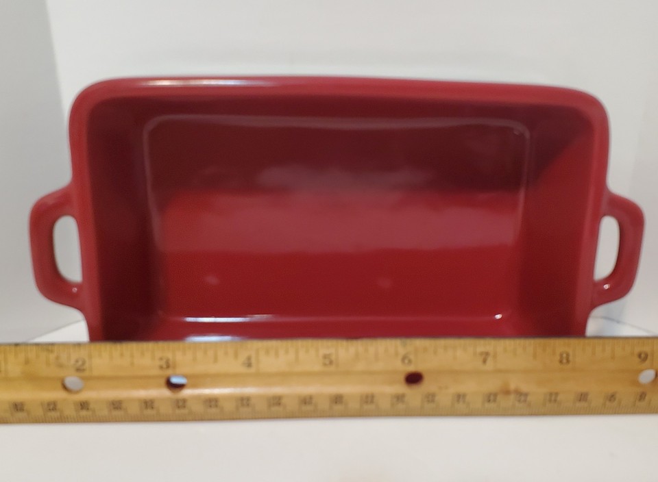 EUC~ Red Bobby Flay Stoneware Baking Dishes 3.6" x 6" Oven Safe to 375F ...
