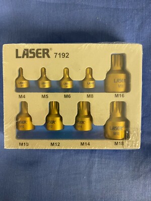 BRAND NEW LASER TOOLS 7192 LOW PROFILE SPLINE BIT SET 9 PIECE FOR TIGHT ...