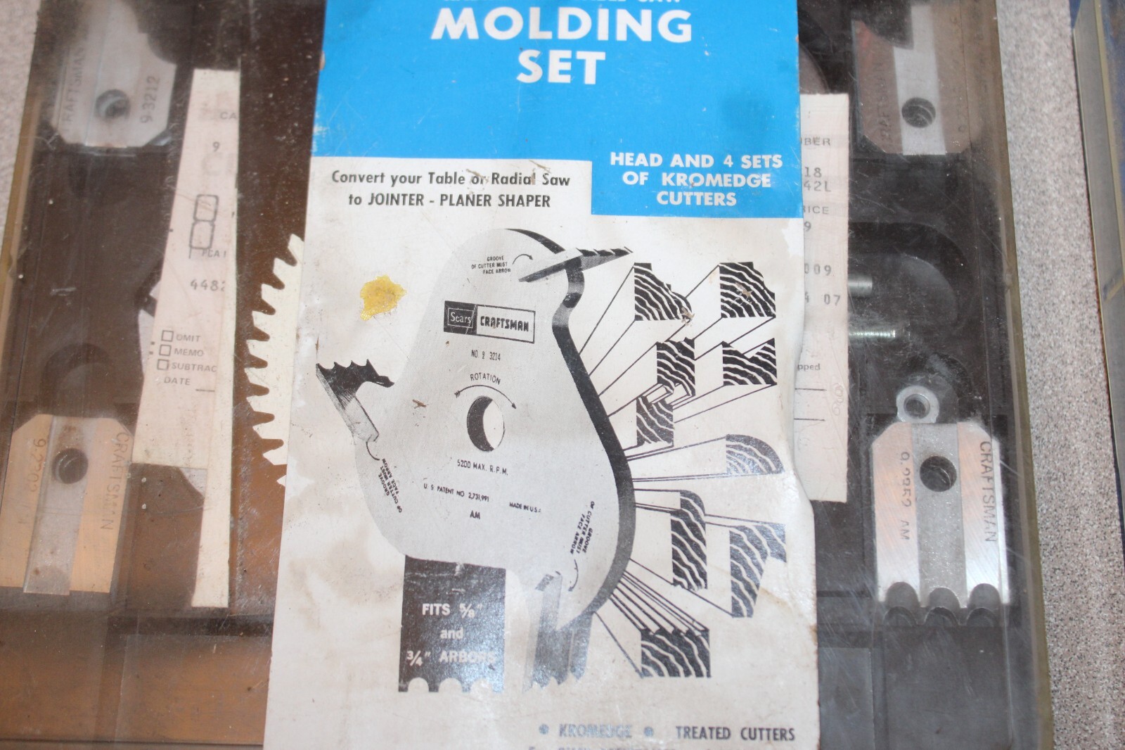 Craftsman Molding Set for Radial & Table Saw 24 Kromedge Cutter Bits ...