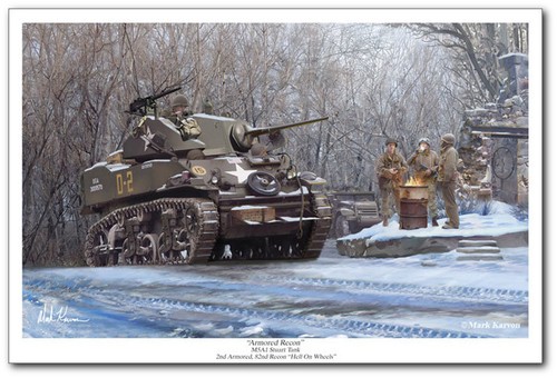 Armored Recon - M5A1 STUART by Mark Karvon - Aviation Art Print - Large ...