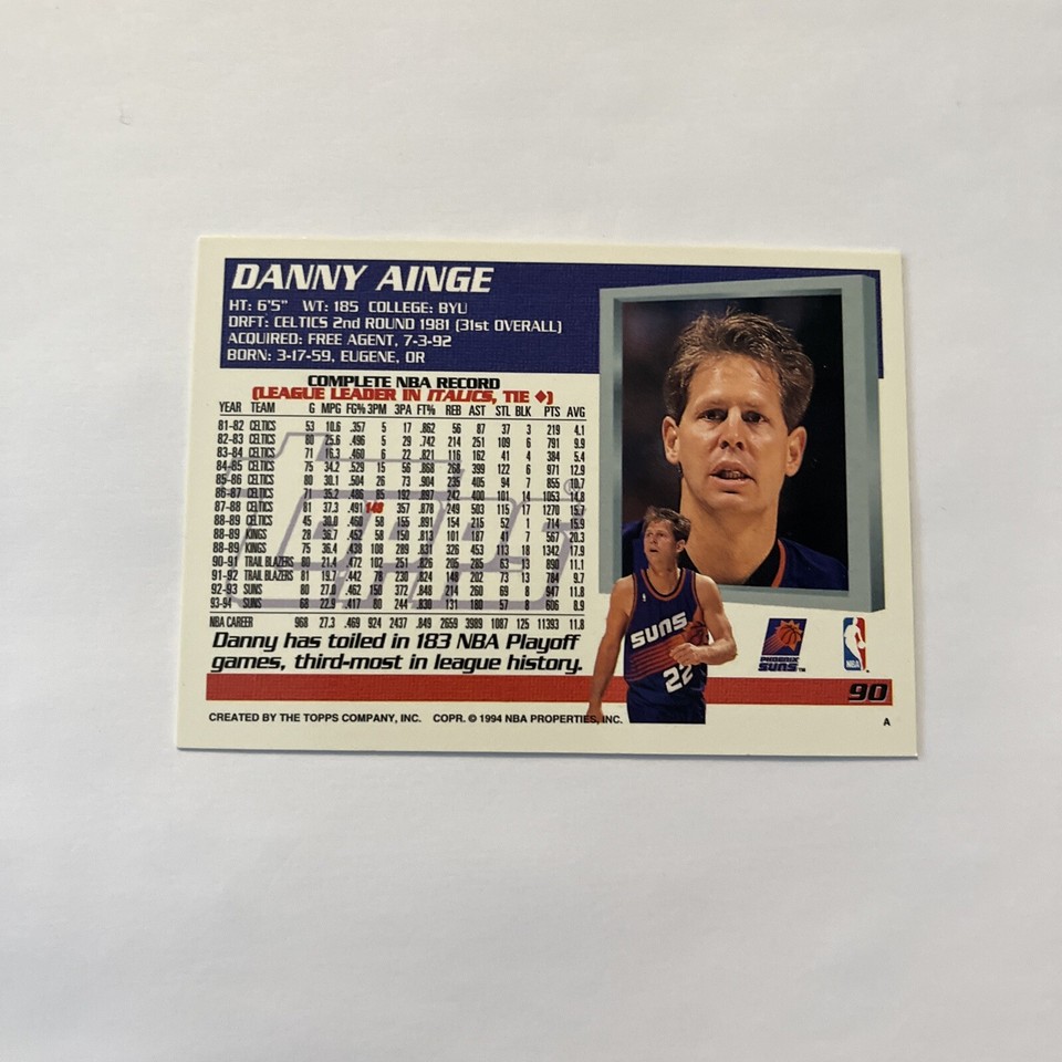 1994-95 Topps Basketball Danny Ainge Card #90 Phoenix Suns | eBay
