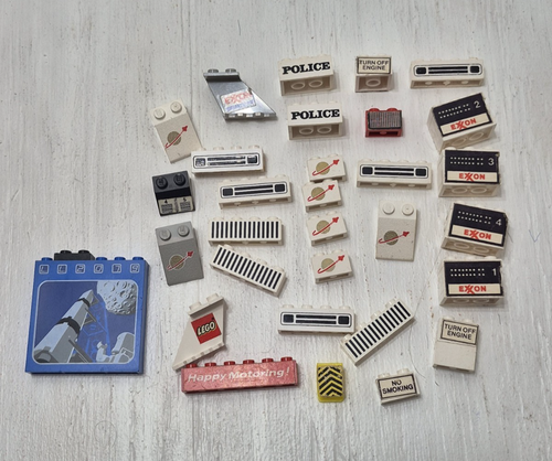 Vintage 70s 80s Lego Sticker Decal Printed Parts Classic Space Exxon ...