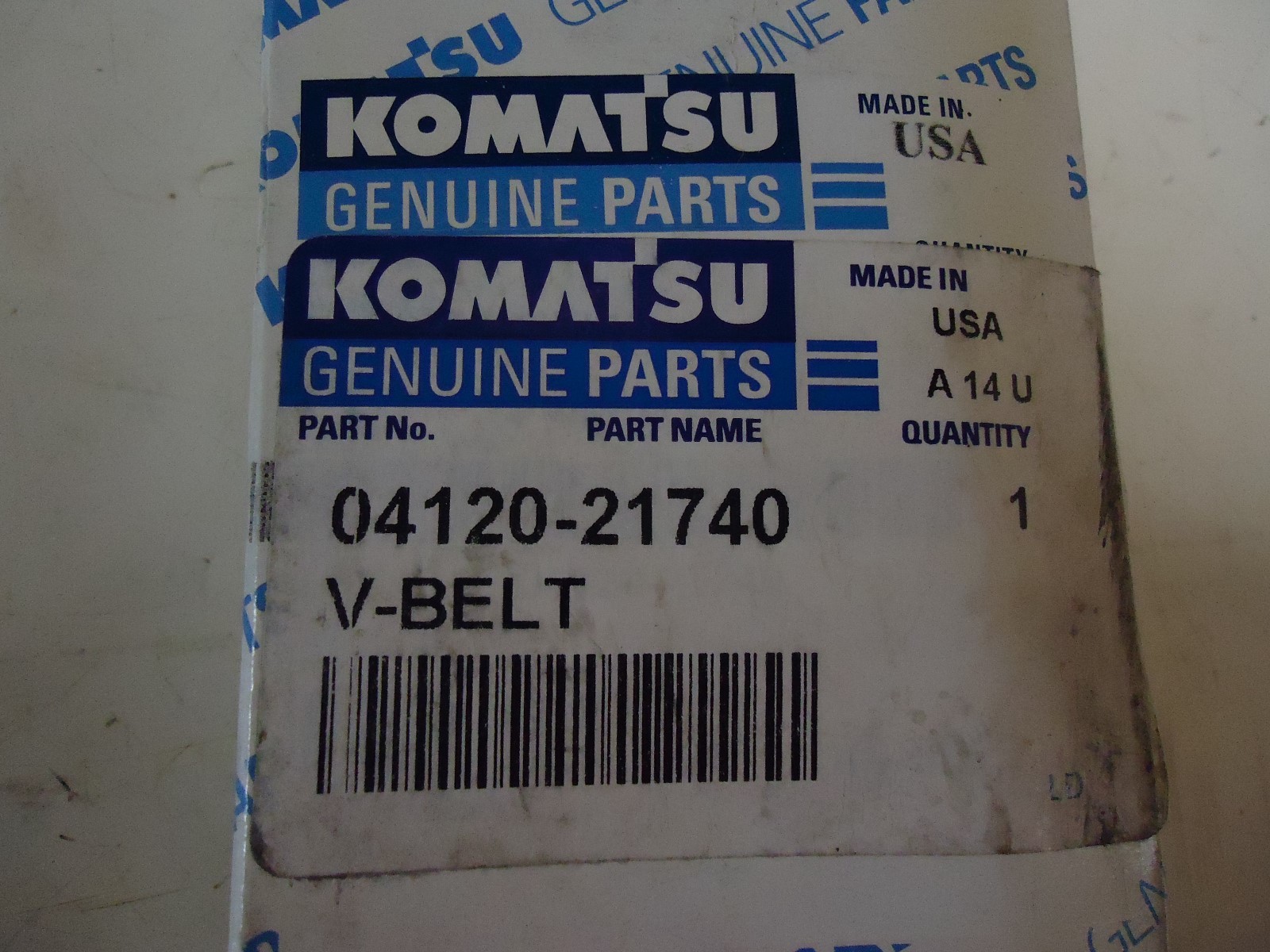 Komatsu 04120-21740 V-Belt "New" | eBay