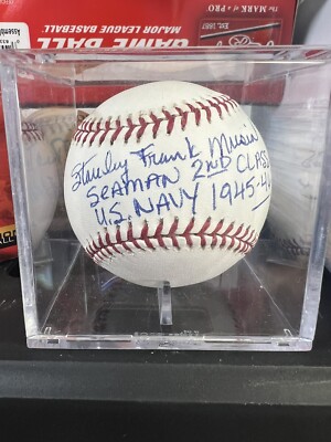 RARE Stan Musial (Full Name) US NAVY Signed Baseball STM St. Louis ...