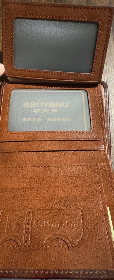 BanYaNu RFID Trifold Wallet for Men Genuine Leather 11 Credit Card ...