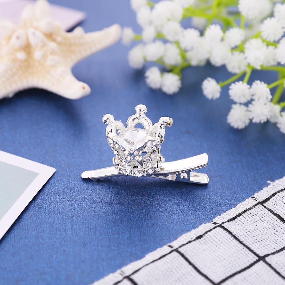 Kids Girls Baby Rhinestones Crown Hairpins Barrettes Princess Hair ...