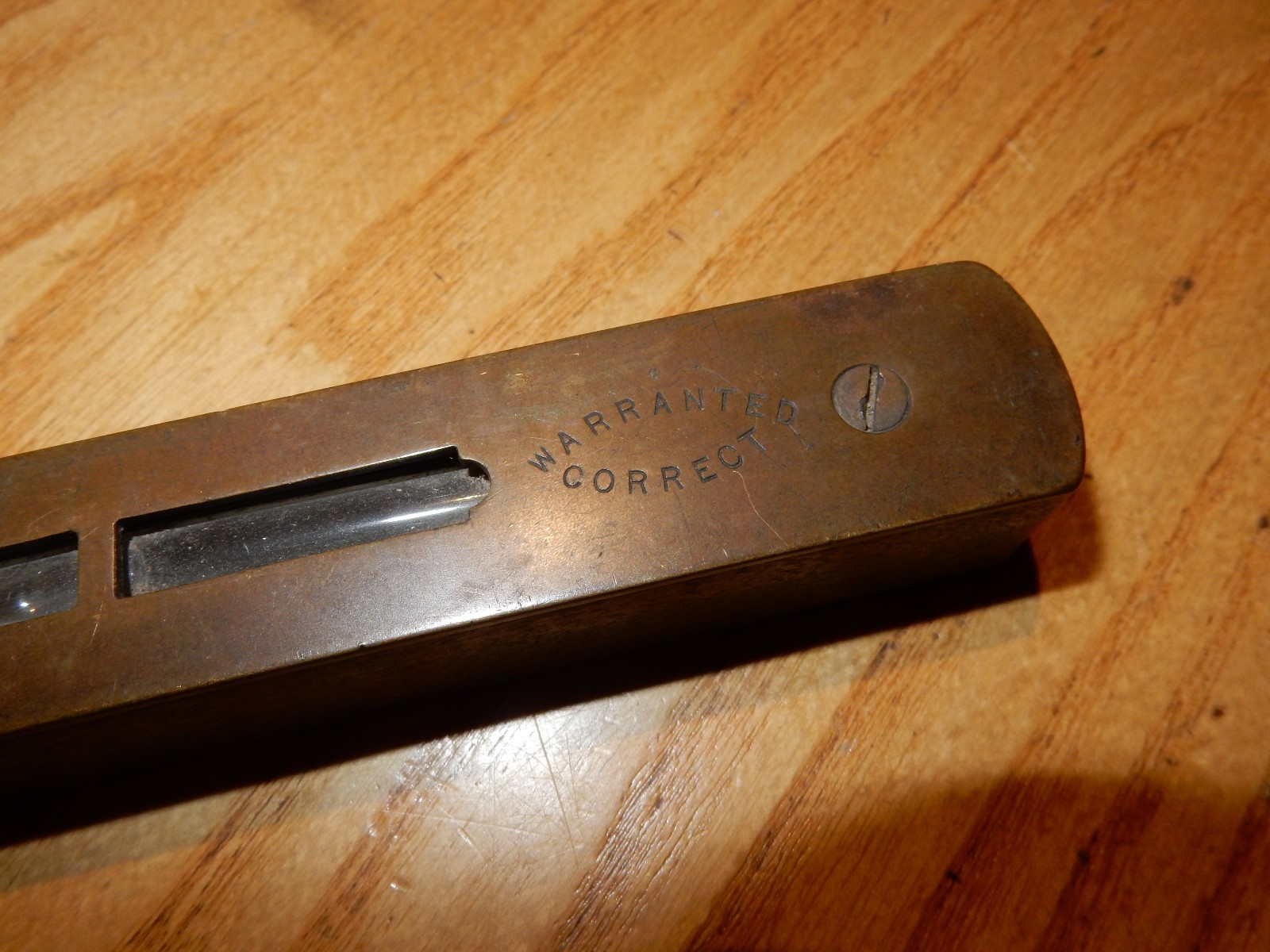 HOCKLEY ABBEY QUALITY VINTAGE SPIRIT LEVEL BRASS & WOOD 15 CM LONG X12 ...