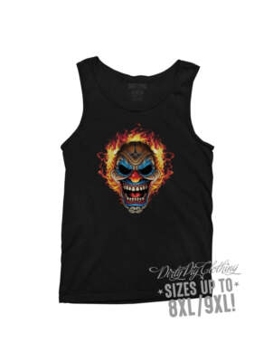 Flame Clown Big Mens Singlet 2XL/3XL, 4XL/5XL, 6XL/7XL, 8XL/9XL | eBay ...