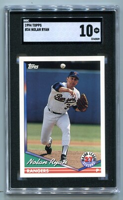 1994 Topps Nolan Ryan #34 SGC 10 GEM MINT HOF LAST CARD | eBay
