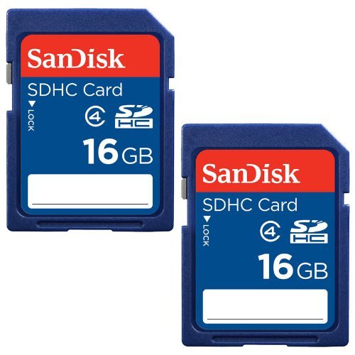Lot of 2 SanDisk 16GB = 32GB SDHC Class 4 SD Flash Memory Card Camera ...