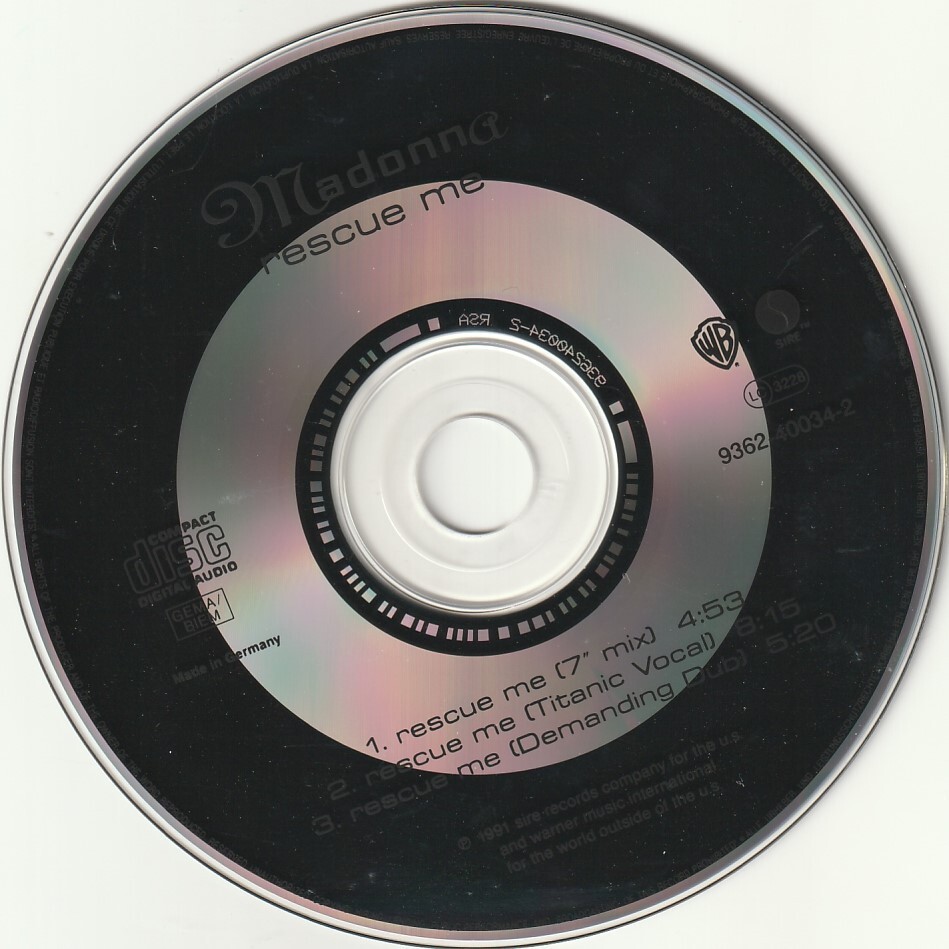 MADONNA - Rescue Me : 1991 Europe 3-track CD Maxi- single : Germany ...