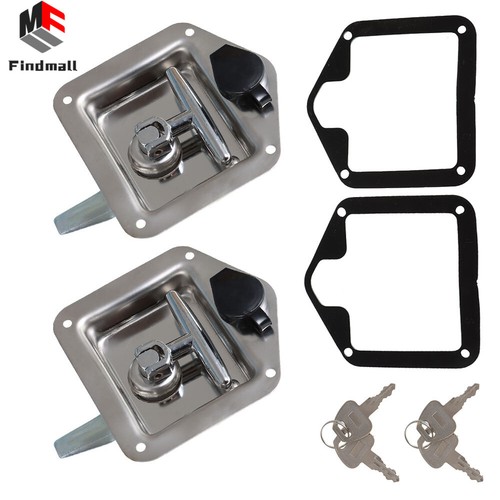 2X T Handle Locks Tool Box With Keys STAINLESS STEEL Camper Trailer UTE ...