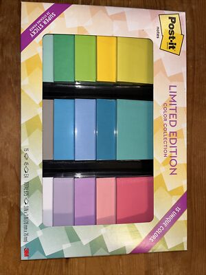 Genuine Post It Notes Limited Edition Super Sticky 15 Colors Pads 3x3 ...