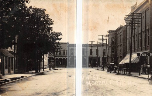 MORENCI Michigan RPPC postcard Lenawee County North Street downtown | eBay