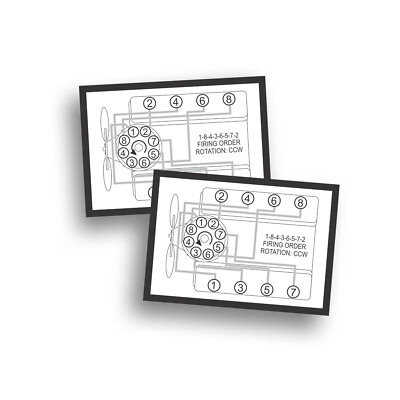 2X Firing Order Decal 383 400 440 426 V8 8 Cylinder engine Fits Dodge ...