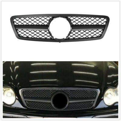 Black Front Grill Grille For Mercedes Benz C class C63 C230 C240 W203 ...