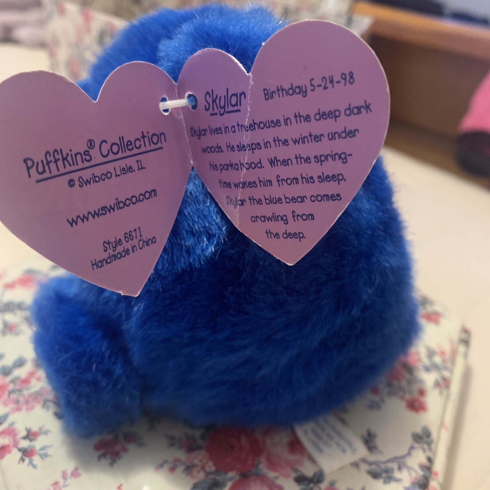 Puffkins+SWIBCO+Skylar+Bear+Blue+6671+MINT+WWBT+3genst for sale online ...