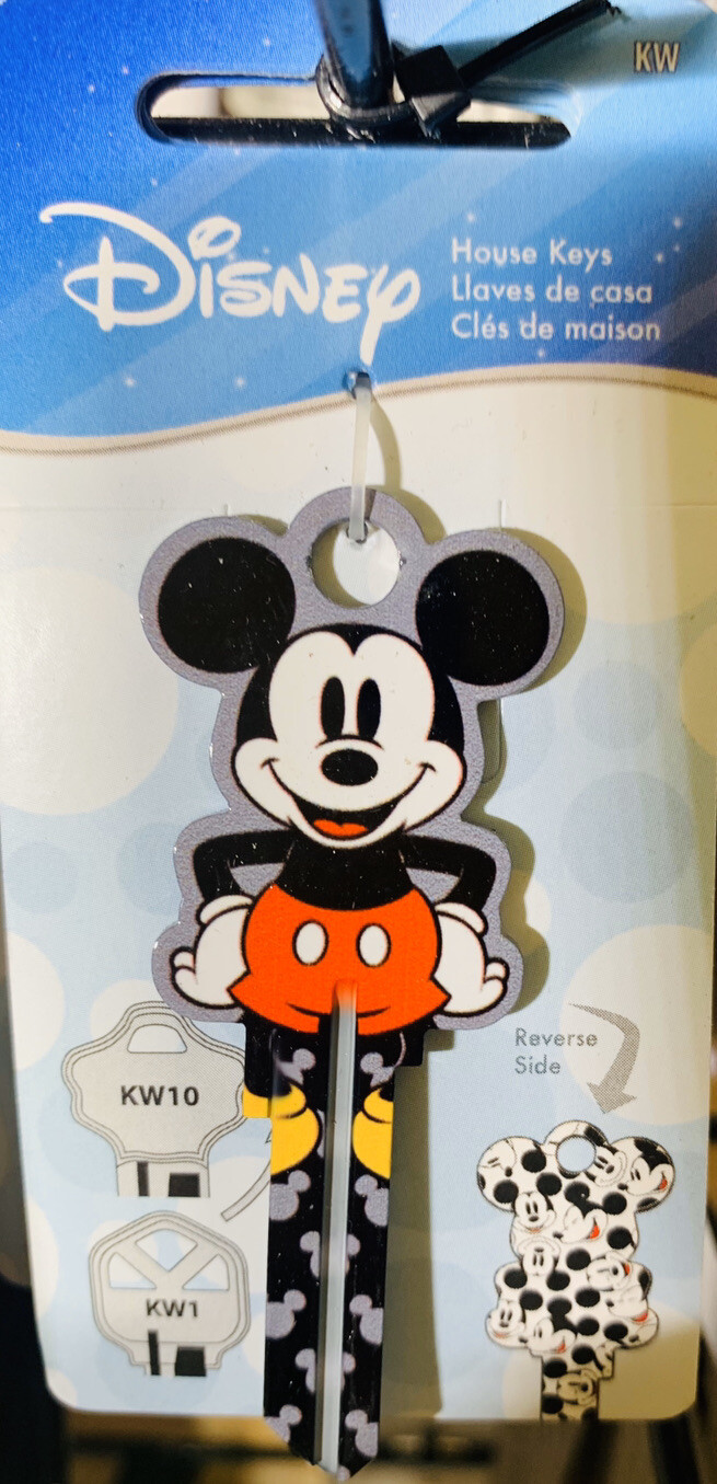 Mickey Mouse Shape Key Blank House Key Kw1, KW11 Kwickset 3D Painted ...
