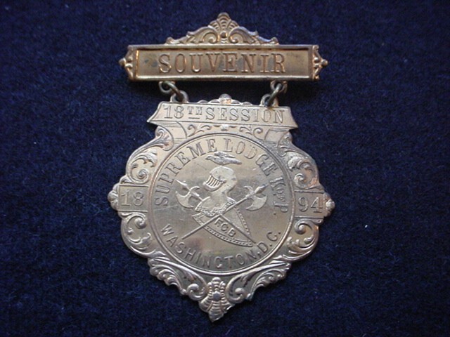 Knights Of Pythias 1894 Souvenir Pinback Medal 18th Session, Washington ...