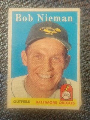 Vintage BASEBALL Trading Card TOPPS 1958 #165 BOB NIEMAN Baltimore ...