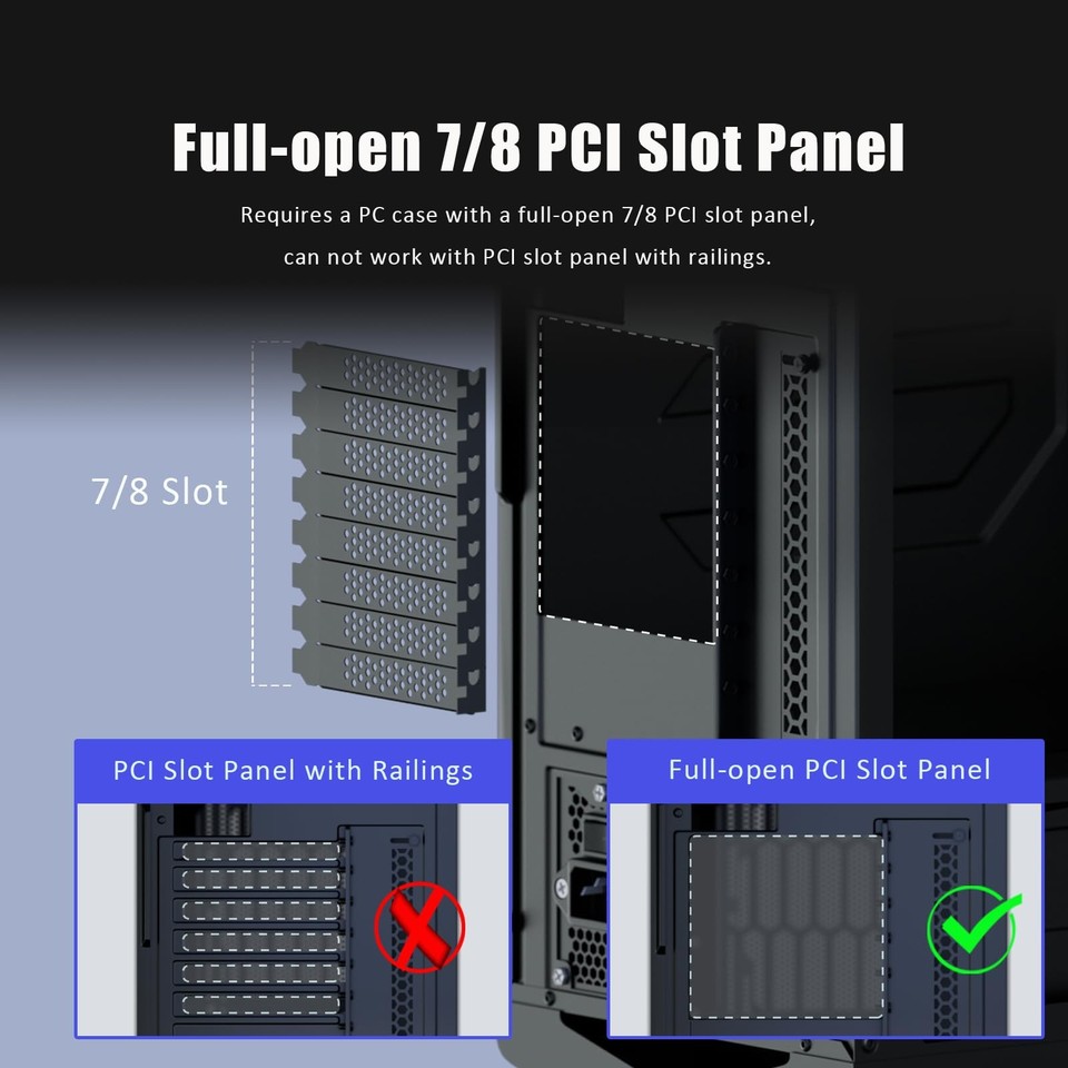 GPU Vertical Mounting Bracket Kits PCIE 5.0 X16 Riser Cable Mounting ...