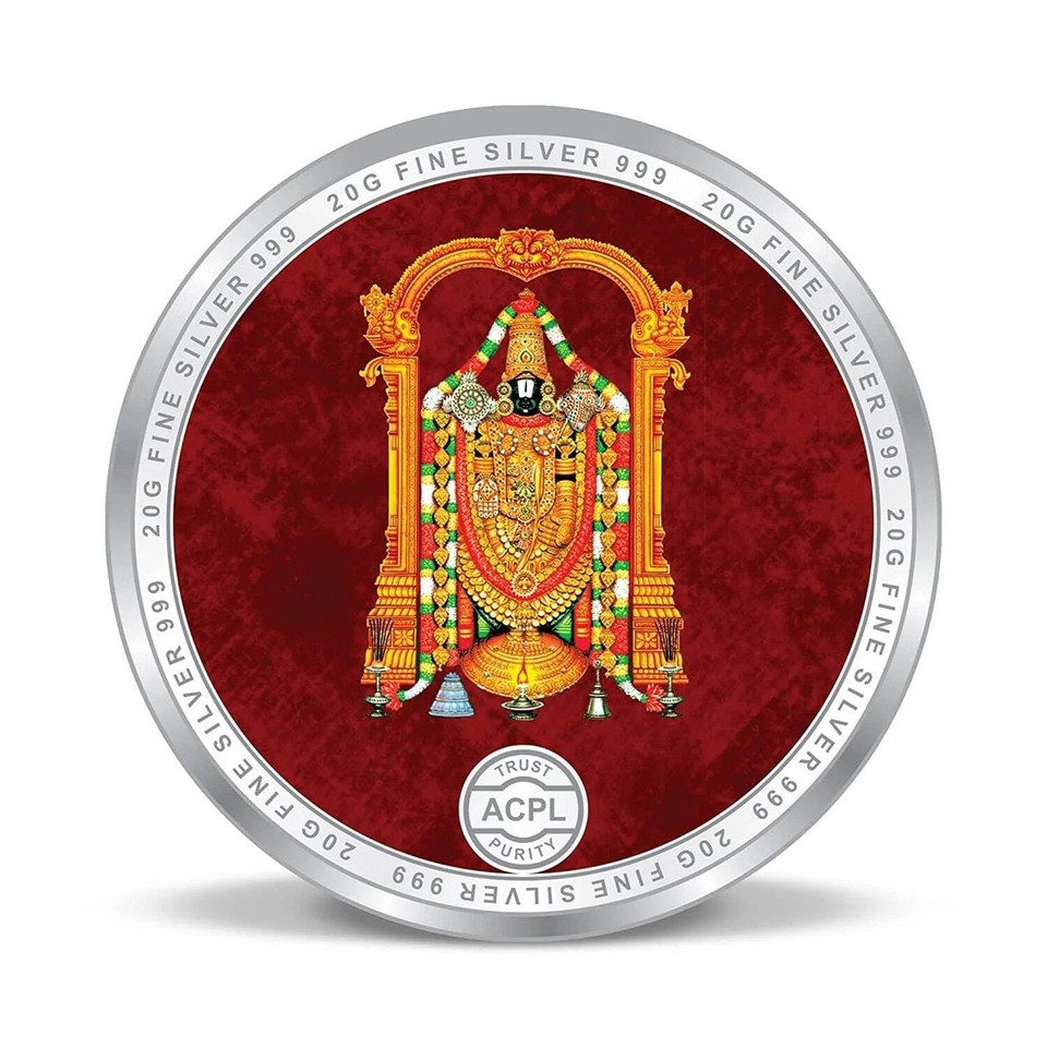 Shree Tirupati Balaji Temple Coin / Tirupati Balaji Mandir 999 Pure ...