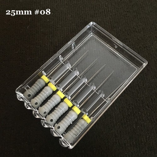 10 Packs Dental Endo K-Files 25mm #08 Stainless Steel Root Canal Hand ...