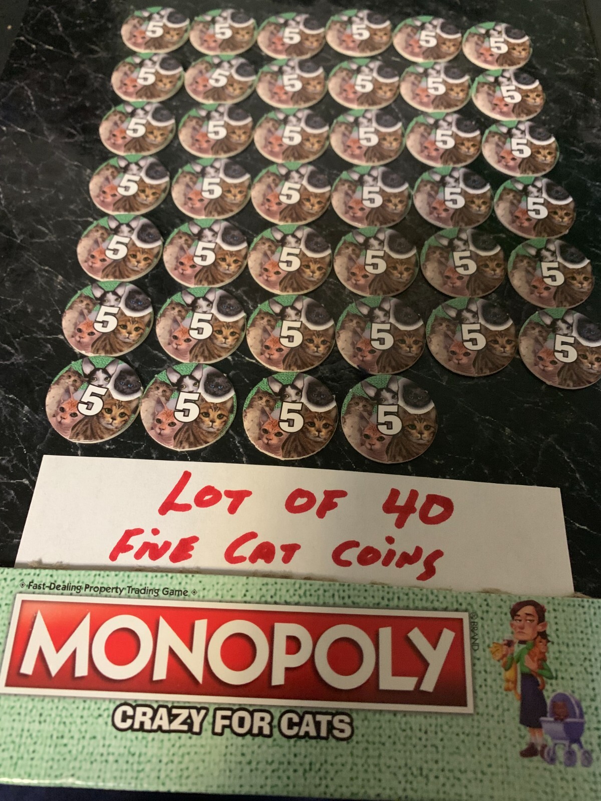 MONOPOLY CRAZY FOR CATS Cat Coins Lot of 40 Game Replacement Pieces | eBay