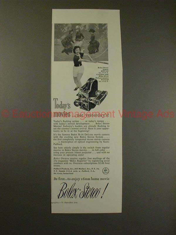 1953 Bolex Stereo Movie Camera System Ad - NICE!! | eBay