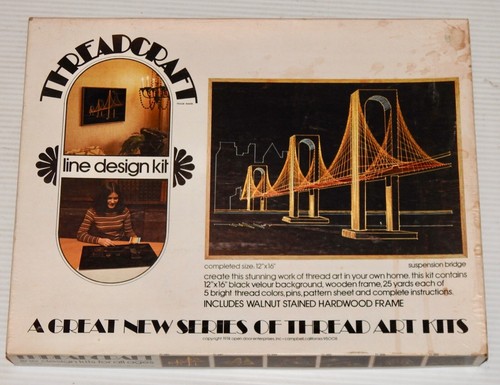Threadcraft Line Design Kit Suspension Bridge 1974 Thread Art 12 x 16 ...