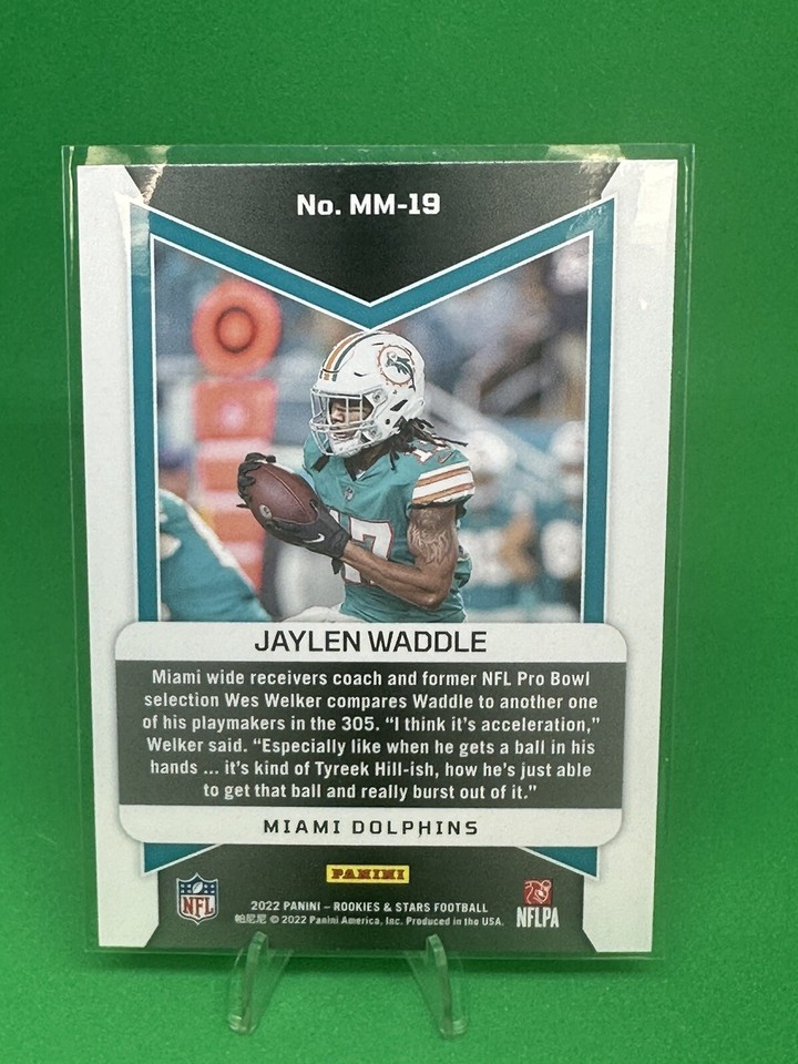 Jaylen Waddle 2022 Panini Rookies & Stars #MM-19 Man in Motion Miami ...