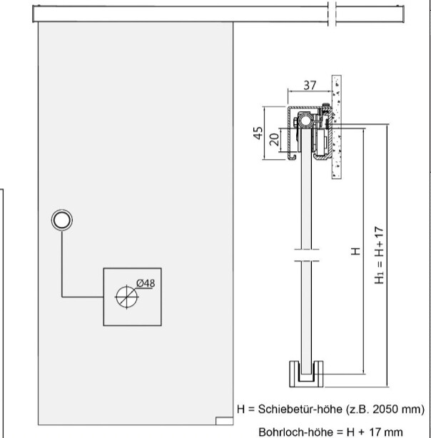 Soft Stop SlimLine Glasschiebetür Glas Schiebe Tür ESG BM2-900-AS | eBay.de